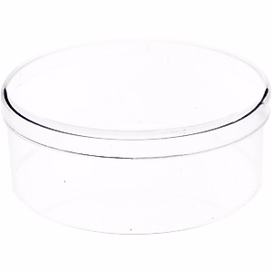 Pioneer Plastics 022C Clear Round Plastic Container, 2.75" W x 1.0625" H, Pack of 12