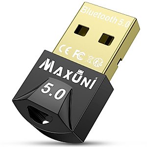 Maxuni USB Bluetooth Adapter for PC 5.0, Bluetooth Dongle 5.0 Adapter,for Laptop Keyboard Mouse Headsets Speakers, Long Range Bluetooth Supports Windows 11/10/8.1(Plug and Play)