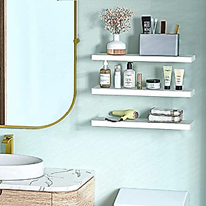 AIKTOTA Floating Shelves Wall Mounted,White Round Corner Wall Shelf,White Shelves for Bathroom,Perfect for Bedroom,Bathroom,Kitchen,Living Room,etc