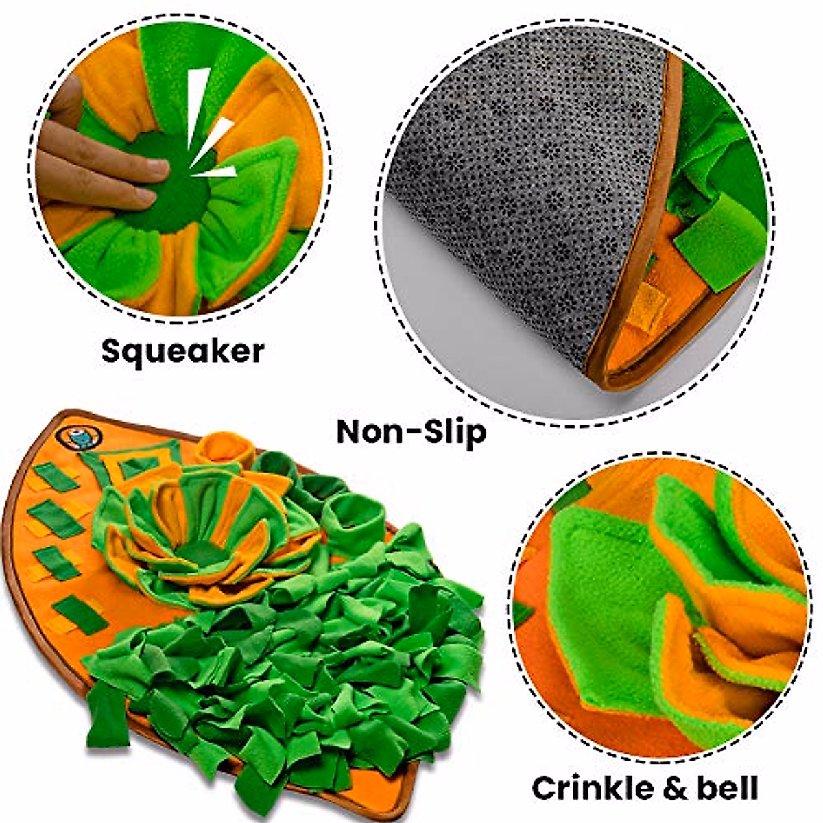 AWOOF Snuffle Mat for Dogs, Dog Nosework Feeding Mat, Pet Interactive Dog Puzzle Toys Encourages Natural Foraging Skills for Training and Stress Relief