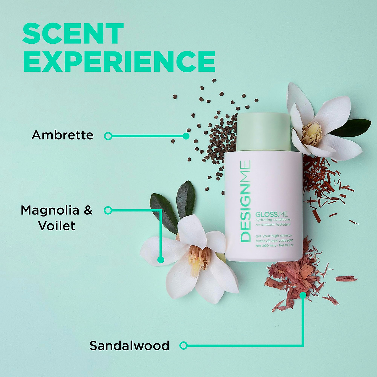 GLOSS.ME Moisturizing Shampoo and Conditioner for Dry Hair by DESIGNME | Hemp & Argan Oil Shampoo with Straight/Curly Hair Conditioner | Hydrating Shampoo & Conditioner for Colored Hair, 10 Fl Oz Each