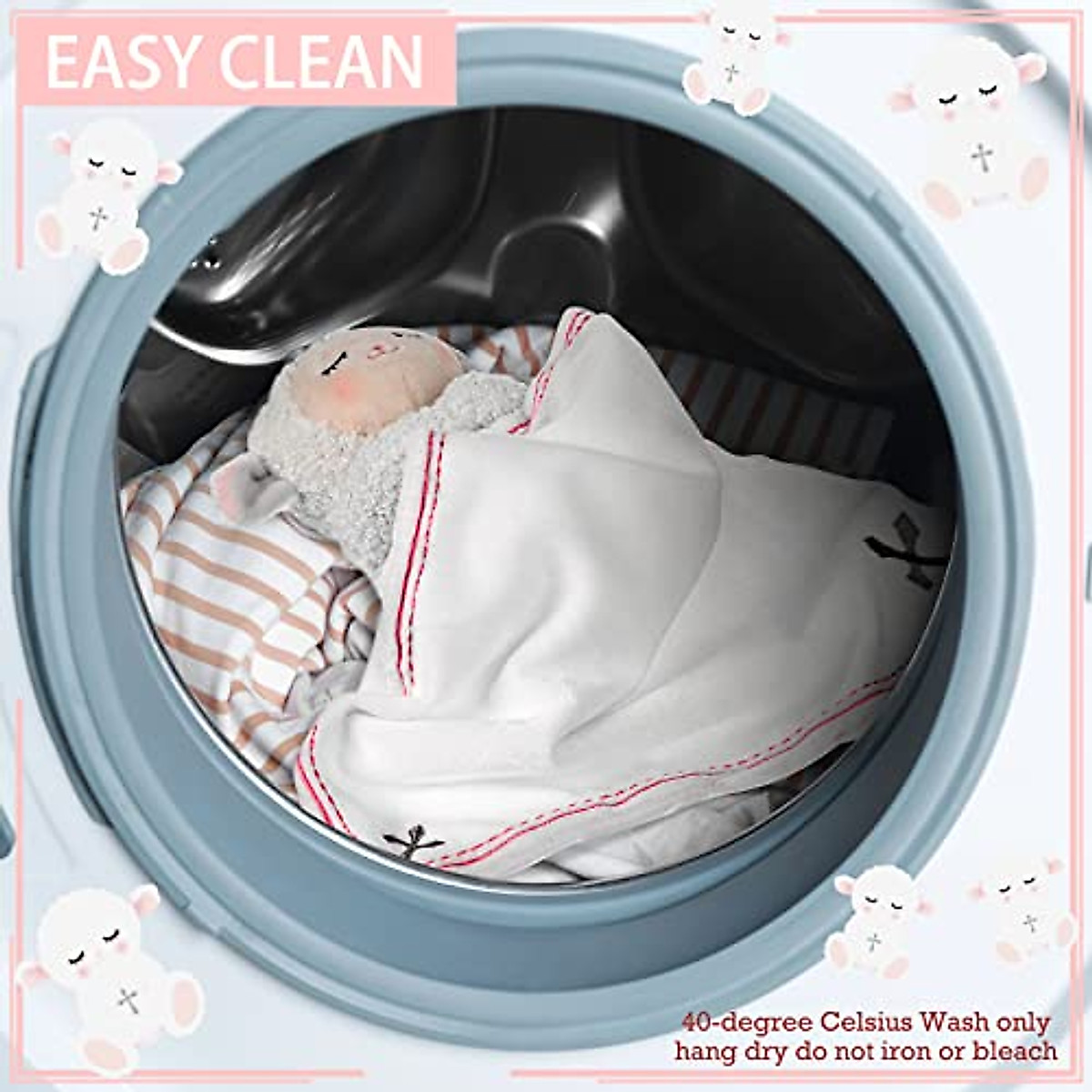 Kinlop Baptism Gifts for Baby Girl Baby Baptism Gifts for Boys Lamb Lovie Security Blankets with Christian Cross for First Communion Bedtime Blessings Gifts Soft Newborn Baby Toy Baby Showers (Pink)