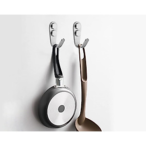 Mokife Coat Hooks Wall Mounted, 6 Pack Single Door Hooks Heavy Duty Brushed Wall Hook Stainless Steel, Large J Metal Hook for Hanging Clothes Jackets Robes Towels Hats Keys Bags Cups, Silver