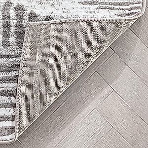 Well Woven Axasta Ivory Grey Diamond Medallion Tribal Area Rug 3x5 (3'11" x 5'3")