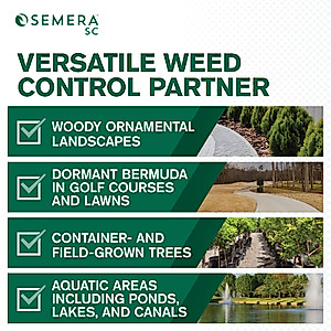 Semera SC Herbicide Concentrate (8 oz) by Atticus (Compare to SureGuard) – Flumioxazin Weed Killer – Season Long Lawn and Aquatic Weed Control