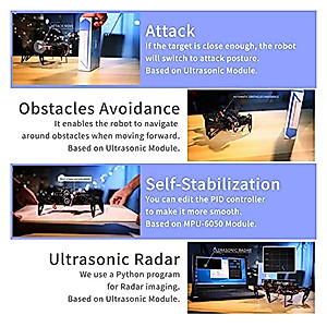 CHLOES Spider Robot Hexapod Spider Robot Kit, STEM Robotics Kit Brain-Training Toy Educational Toys Birthday Gift Robot Toys