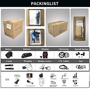 BAFANG BBSHD 48V/52V 500W 750W 1000W Mid Drive Kit with Battery Optional BBS01 BBS02 8FUN DIY Conversion Kit with LCD Display & Chainring Mountain Bike, Road Bike