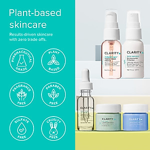 ClarityRx Skincare Essentials Kit, Includes Natural Plant-Based Daily Face Wash, Exfoliating Facial Scrub, Hyaluronic Acid Moisturizing Serum, Calming Moisturizer, SPF 30 Sunscreen