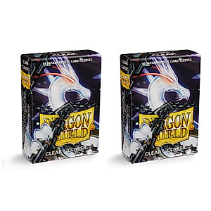 Dragon Shield Bundle: 2 Packs of 60 Count Japanese Size Mini Classic Card Sleeves - Clear