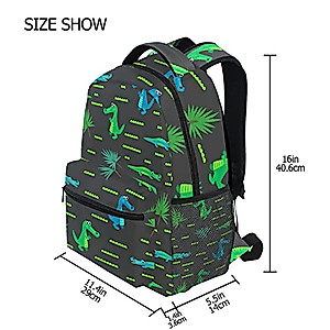 Krafig Cartoon Crocodile Animal Boys Girls Kids School Backpacks Bookbag, Elementary School Bag Travel Backpack Daypack