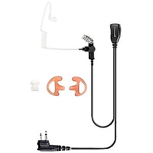 Single Wire Earpiece for Motorola Radios CLS 1410 CLS 1110 DTR410 DTR550 DTR600 DTR700 RDU4100 RDU4160D RMM2050 RMU2040 RMU2080D RMU2080 DLR1020 DLR1060 VL50, CLS1410 CLS1110 Acoustic Tube Headset