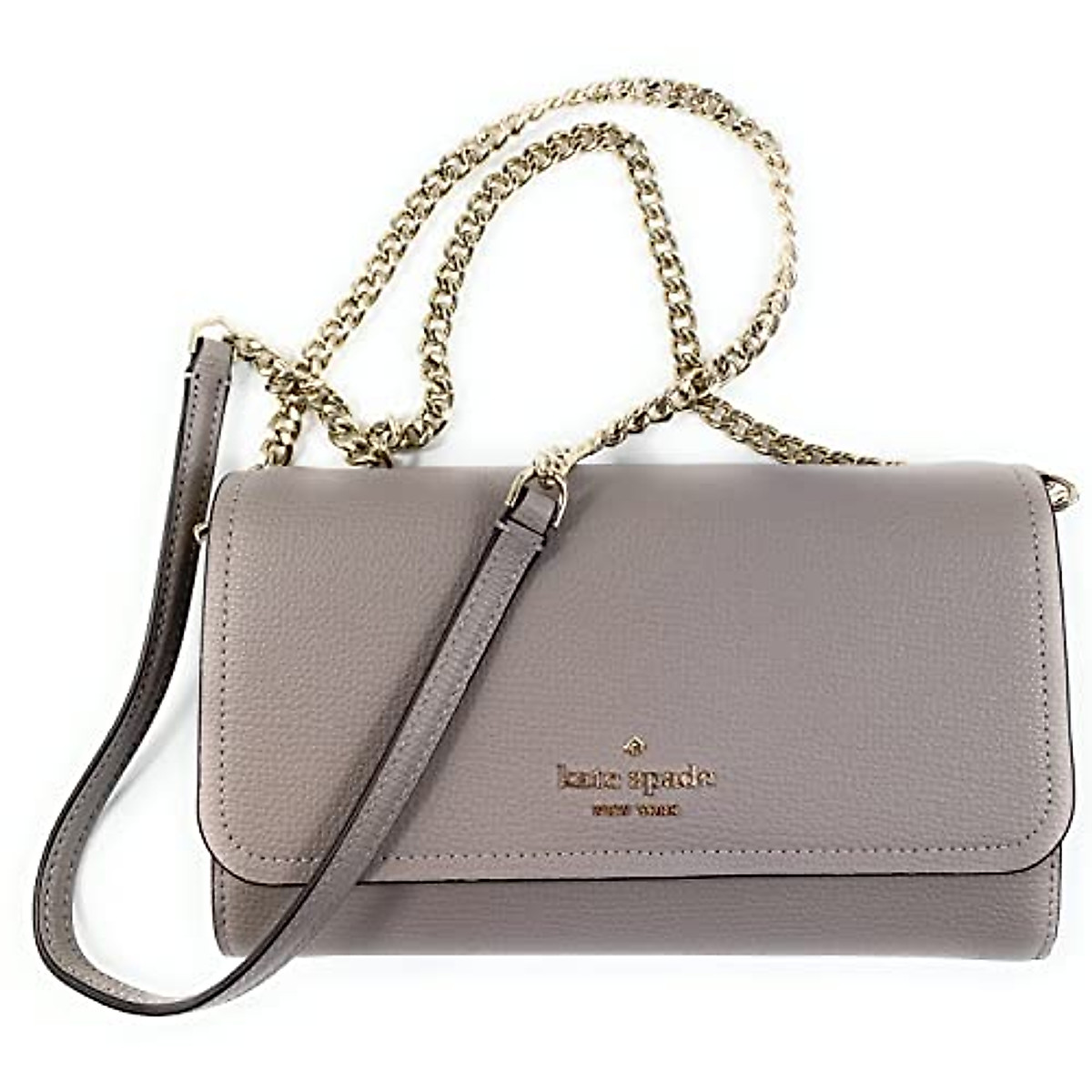 Kate Spade New York Darcy Refined Grain Leather Chain Wallet Warm Taupe