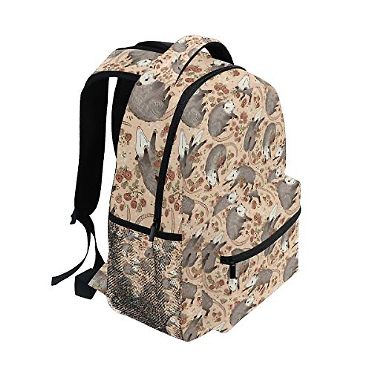 Backpacks Opossum And Roses College School Book Bag Travel Hiking Camping Daypack