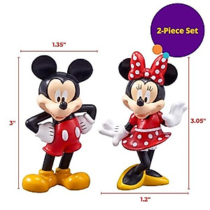 DecoSet® Disney Mickey Mouse and Minnie Mouse Cake Topper, 2-Piece Topper Set, Durable Food-Safe Plastic