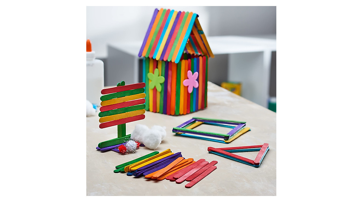Colored Popsicle Sticks for Crafts - 200 Count in Vibrant Colors