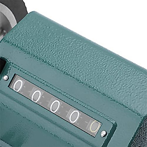 Uxsiya Meter Counter, Simple Mechanism Green Length Counter Reset Key Stainless Steel Rubber Alloy for Plastic Film for Leather