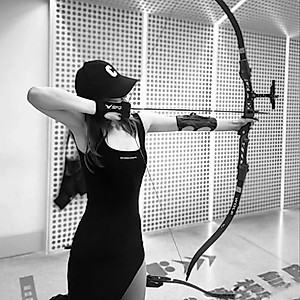 SOPOGER Archery Glove 3 Finger Gloves Youth Adult Finger Guard Protection for Recurve Bow Compound Bow Beginner Shooting Hunting Protector (Nylon Fabric, XL Size)