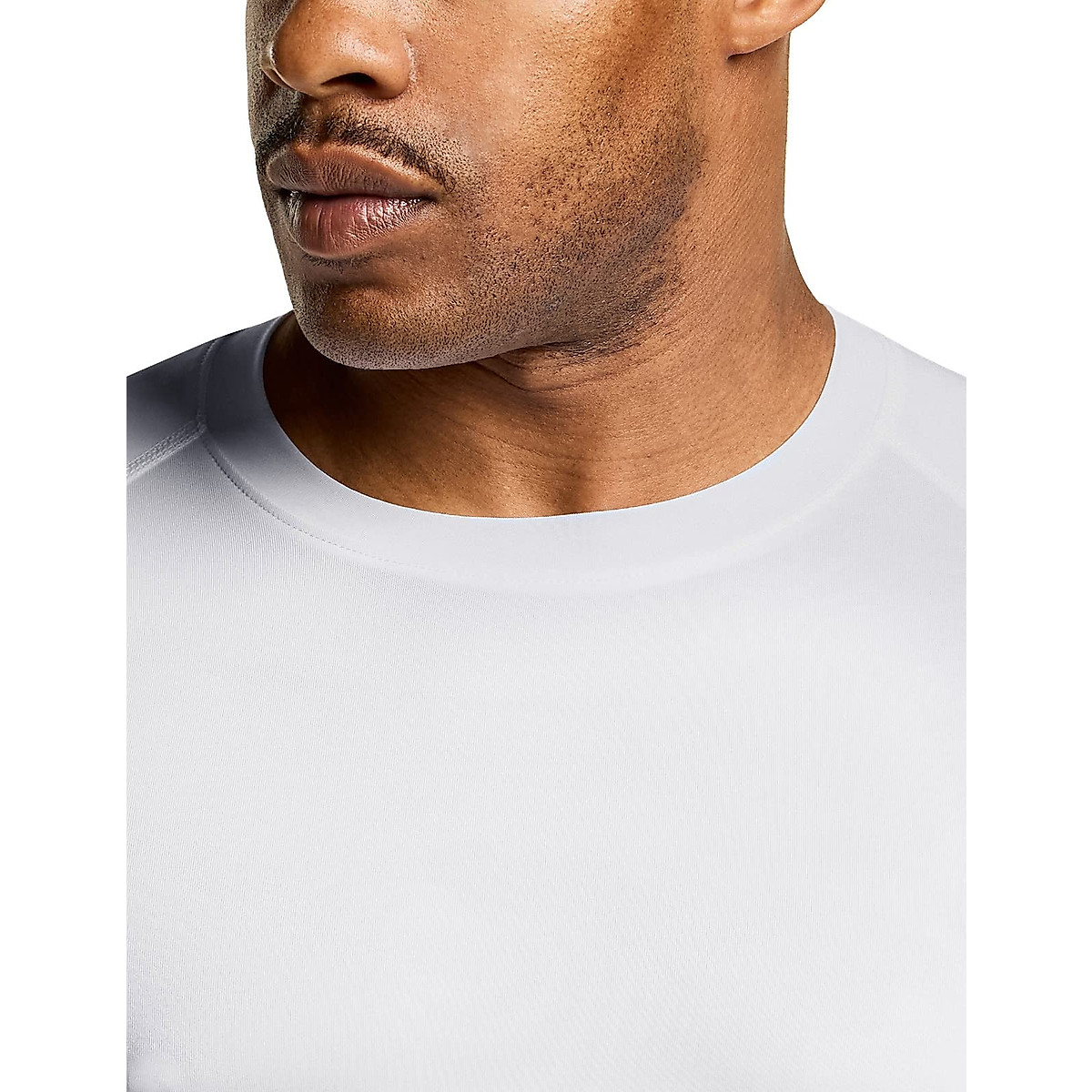 ATHLIO Men's Cool Dry Short Sleeve Compression Shirts, Sports Baselayer T-Shirts Tops, Athletic Workout Shirt, 3pack Tops White/White/White, Medium