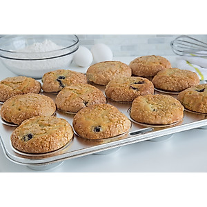 Fox Run 12-Cup Muffin and Cupcake Baking Pan, 10.5 x 13.75 x 1.25 inches, Silver