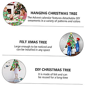 Toyvian Felt Christmas Tree Blush Set Lip Gloss Set Bling Decor Felt Xmas Tree Toddler Ornament Childrens Nativity Set for Kids Christmas Wall Hanging Xmas Decorations 3D DIY Felt Ornament