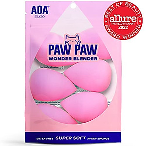 AOA Studio Collection Makeup Sponge Set Makeup Blender Latex Free and High-definition Set of 6 Makeup Blender For Powder Cream and Liquid, Super Soft Wonder Blender Beauty Cosmetic