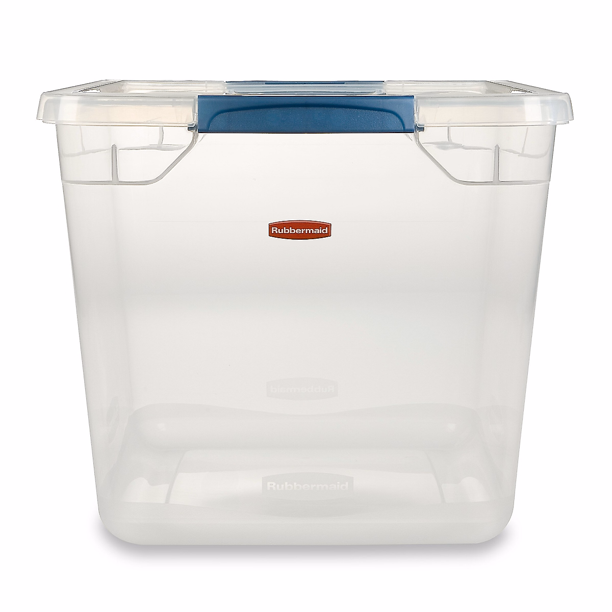 Rubbermaid Clever Store Latching Storage Tote Container, Clear, 30-Qt (FG3Q2500CLMCB)