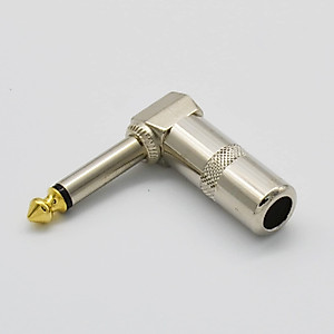 SbE-rsyun Guitar Cable 3ft 1/4 Instrument Cable Right Angle to Straight 1/4" Plug for Electric Guitar Bass Amplifier Audio,Black 3 Pack