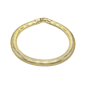 Marshal Metal Fashion Necklace 18K Gold Plated Brass Omega Choker Necklace (NK154G(15mm))