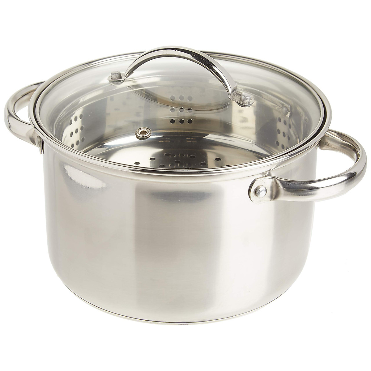 Norpro 4-Quart Steamer Cooker, 3 Piece Set, Stainless Steel