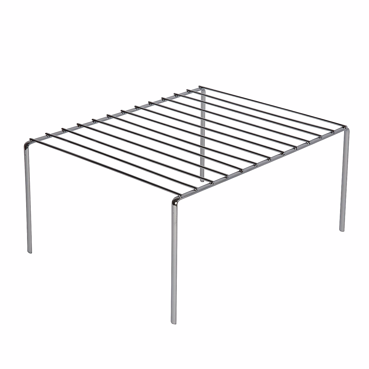 Kitchen Details Medium Helper Shelf | Cabinet & Countertop Organization | Plates & Dinnerware | Glasses | Maximize Space | Free Standing | Chrome