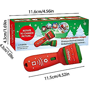 Christmas Flashlight Projector for Kids,21 Patterns Mini Card Slideshow Christmas Projector Flashlight with Christmas Tree Reindeer,Santa Claus,Snowman Pattern, for Kids Toddler