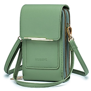 Roulens Small Crossbody Cell Phone Purse for Women, Touch Screen Bag Shoulder Handbag Wallet with Credit Card Slots