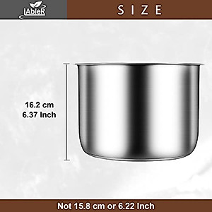 Genuine 6Qt Power Cooker XL Replacement Inner Pot Compatible with 6 Quart Power Pressure Cooker PPC770 PPC771 PPC770-1 PRO PCXL-PRO6 YBD60-100 WAL1 WAL2 Stainless Steel Inner Pot Parts - 6 QT