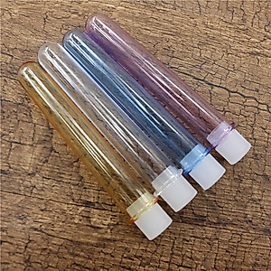 6 Pcs Plastic Test Tubes with Stoppers, 20x120mm, Storage Container for Jewelry Beads Candy Powder Liquid, Random Color