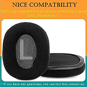 TaiZiChangQin Upgrade Ear Pads Ear Cushions Replacement Compatible with House of Marley Legend ANC Headphone (Black Velour Earpads)
