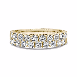 14K Yellow Gold Moissanite by Charles & Colvard 2.4mm Round Band-size 8 1.00cttw DEW