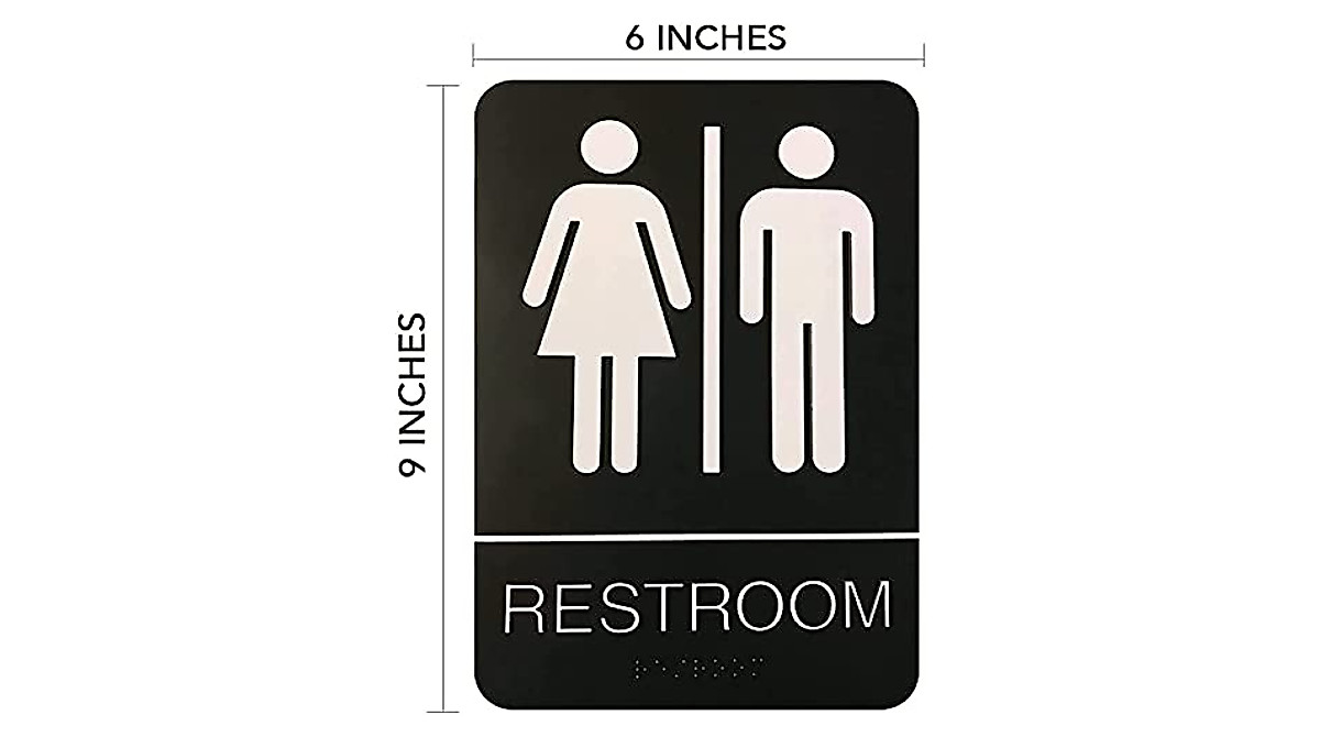Unisex Braille Restroom Sign - Accessible & Easy Install | CORKO ...