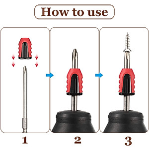 Magnetic Screw Holder Rings, 1/4 Inch/ 6.35 mm Screwdriver Driver Bits Magnetizer for Electric Drill and Hand Tools, Red (5 Pieces)