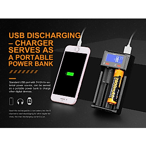 EdisonBright Fenix are-D2 USB Powered Two Bay Smart Battery Charger for 21700/18650/16340 BBX5 Battery Carry case