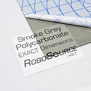 Smoke Grey Polycarbonate Clear Plastic Sheet 12" X 18" X 0.0625" (1/16") Exact, Shatter Resistant, Easier to Cut, Bend, Mold Than Plexiglass. Hobby, DIY, Industrial, Craft. Translucent Gray Tinted PC