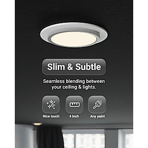 Sunco 12 Pack Goof Rings for 4 Inch Recessed Lights White Can Light Goof Trim Ring, Outer Diameter 6.7-inch, Inner Diameter 4.25-inch, Durable Plastic Design, Matte Finish, Flush Mount