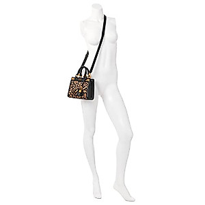GUESS Womens Katey Satchel Crossbody Mini, Leopard, One Size US