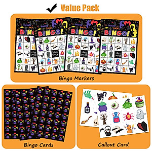 ROCWOHO Halloween Hocus Pocus Bingo Game Cards for Kids 24 Players Halloween Party Game for School Classroom Family Activities Halloween Party Favors Supplies