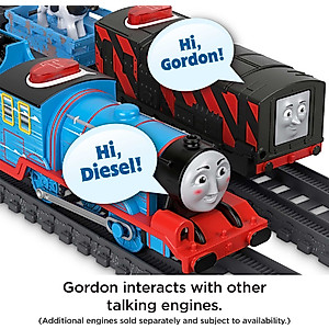 Thomas & Friends Motorized Toy Train Talking Gordon Engine with Sounds Phrases & Coal Tender for Preschool Pretend Play Kids Ages 3+ Years