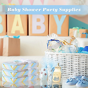 50 Pieces Bottle Opener Baby Shower Favor Cute Poppin Bottles Baby Shower Souvenirs for Guest Prize Party Winner Boy or Girl Gender Reveal Party Thank You Present Party Decoration Supplies (Blue Box)