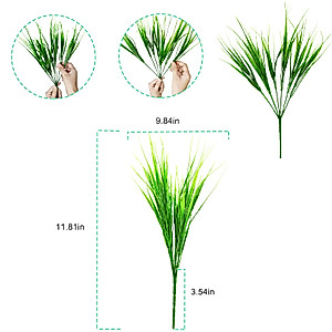 SCNBAORE Artificial Wheat Fake Tall Grass - 8 Bundles Artificial Grass Outdoor UV Resistant, No Fade Faux Plastic Plants for Indoor Outdoor Window Home Garden Decoration