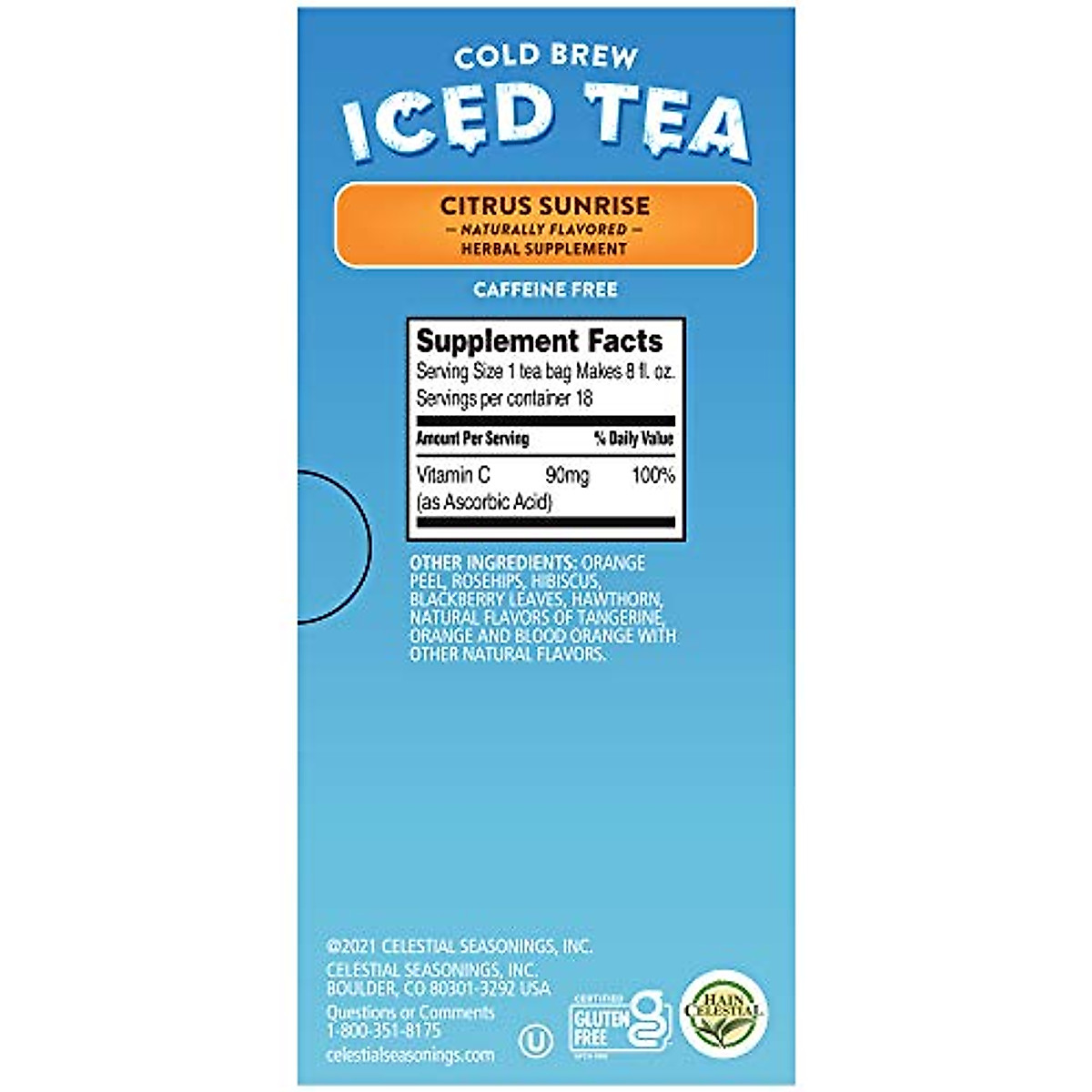 Celestial Seasonings Cold Brew Citrus Sunrise, 18 Count