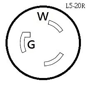 Parkworld 63531 Adapter General 3-Prong 15 AMP 5-15P Male to Generator 3-Prong 20 AMP Locking L5-20R Female (2 Feet)