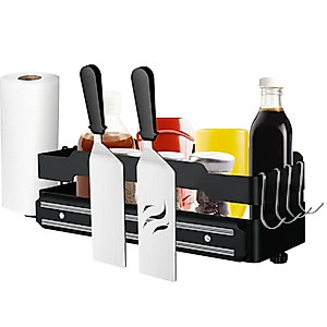 Griddle Caddy for Blackstone 28"/36", Upgraded Magnetic steel Grill Caddy Organizer for BBQ, Griddles Caddy Storage Box Space Saving Accessories No Drilling Needed