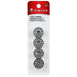 SINGER 2136 Class 15 Metal Bobbins, 4-Count, 1-pack
